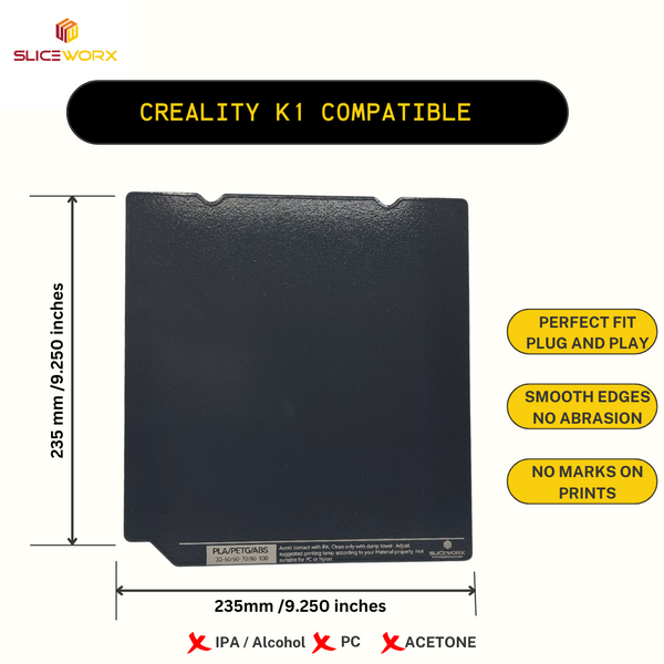 Sliceworx Creality K1/ Ender3 V3 SE/ Ender3 V3 KE Flex Dipped Plate Te ...