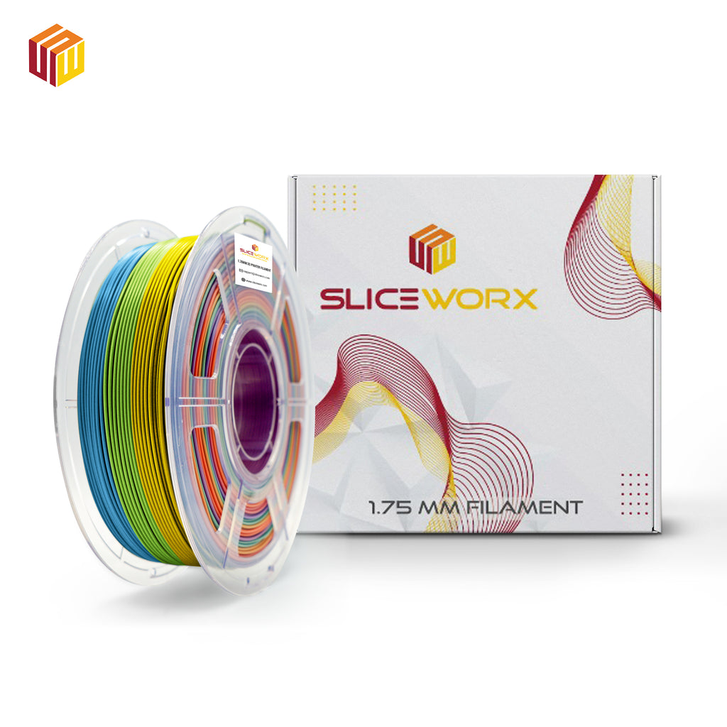 Sliceworx PLA Matte Gradient Filament 1.75 mm - Dreamy Rainbow-7 Colors ...