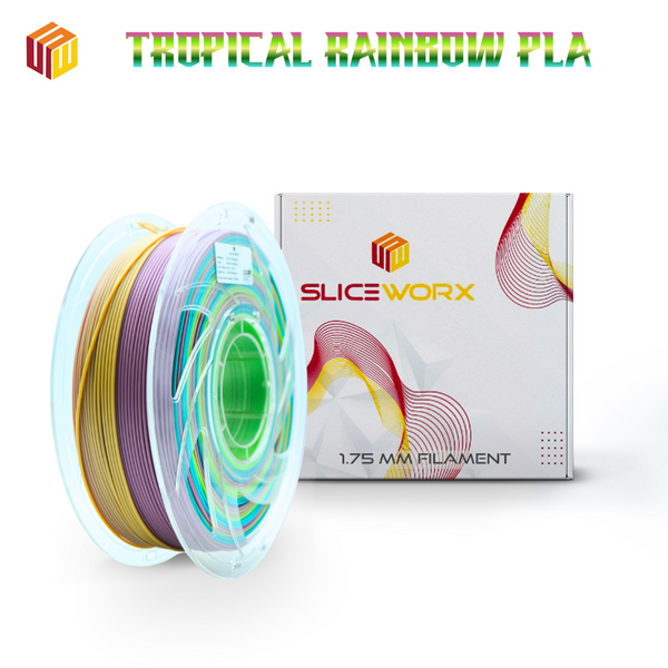 Sliceworx PLA Matte Gradient Filament 1.75 mm -Tropical Rainbow-5 ...
